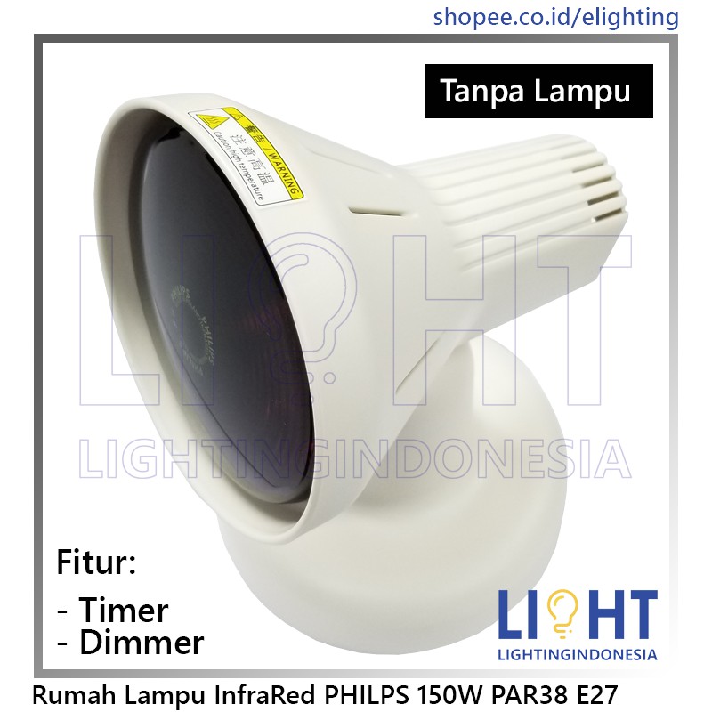 Jual Rumah Lampu Infrared Encok Infraphil 150W E27 PAR38 230V Bahan ...