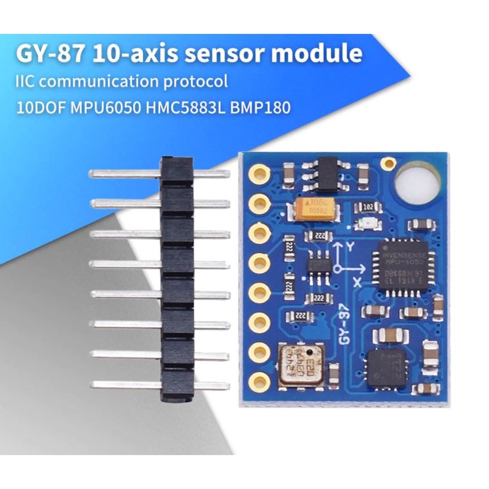 Jual GY-87 10DOF IMU MPU6050 HMC5883L BMP180 ACCELEROMETER GYROSCOPE COMPASS BAROMETER TILT ...