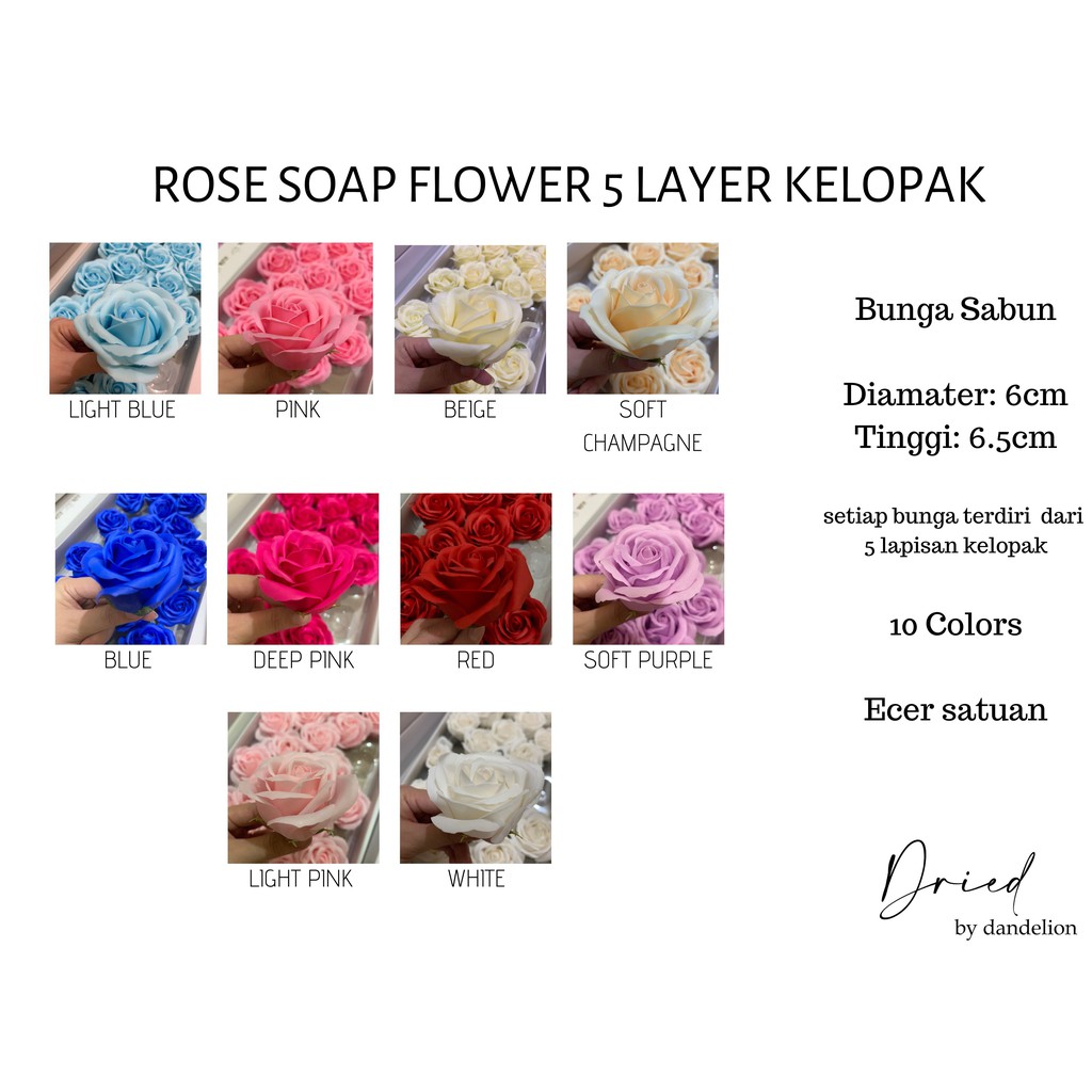 Jual BUNGA MAWAR SABUN / ROSE SOAP FLOWER PREMIUM 5 LAYER KELOPAK ECER ...