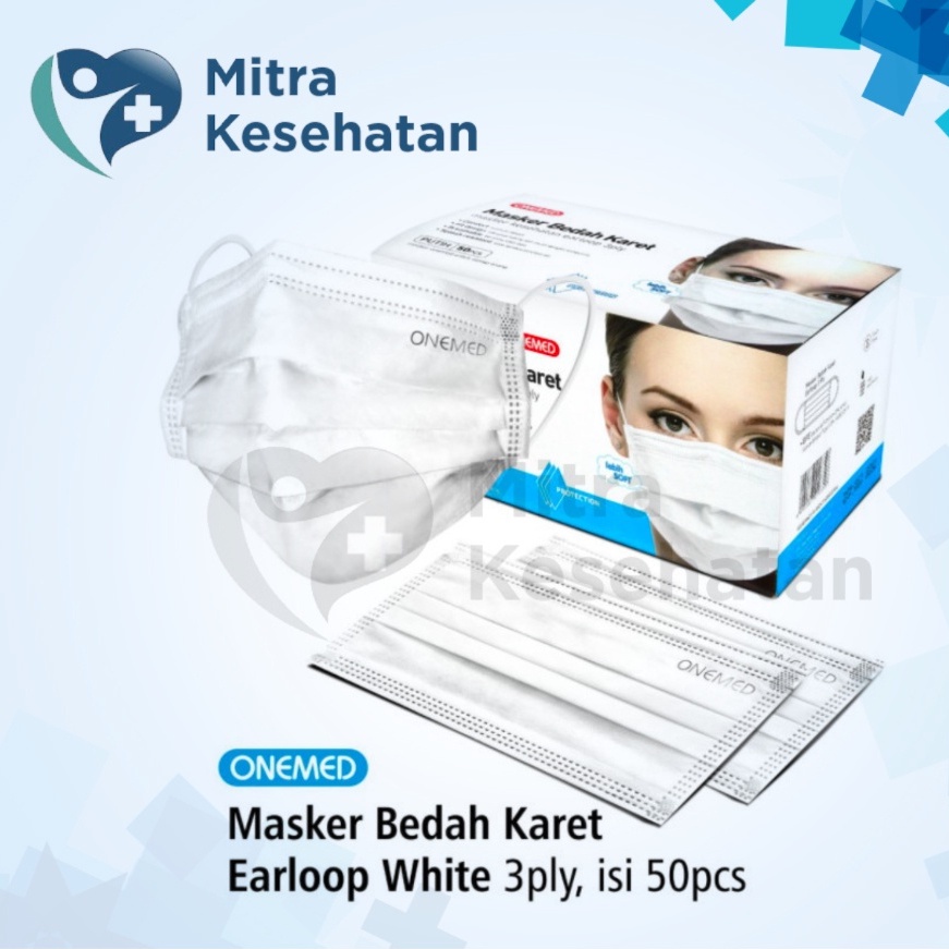 Jual Masker Onemed Medis earloop onemed 3 ply isi 50pcs per box ...