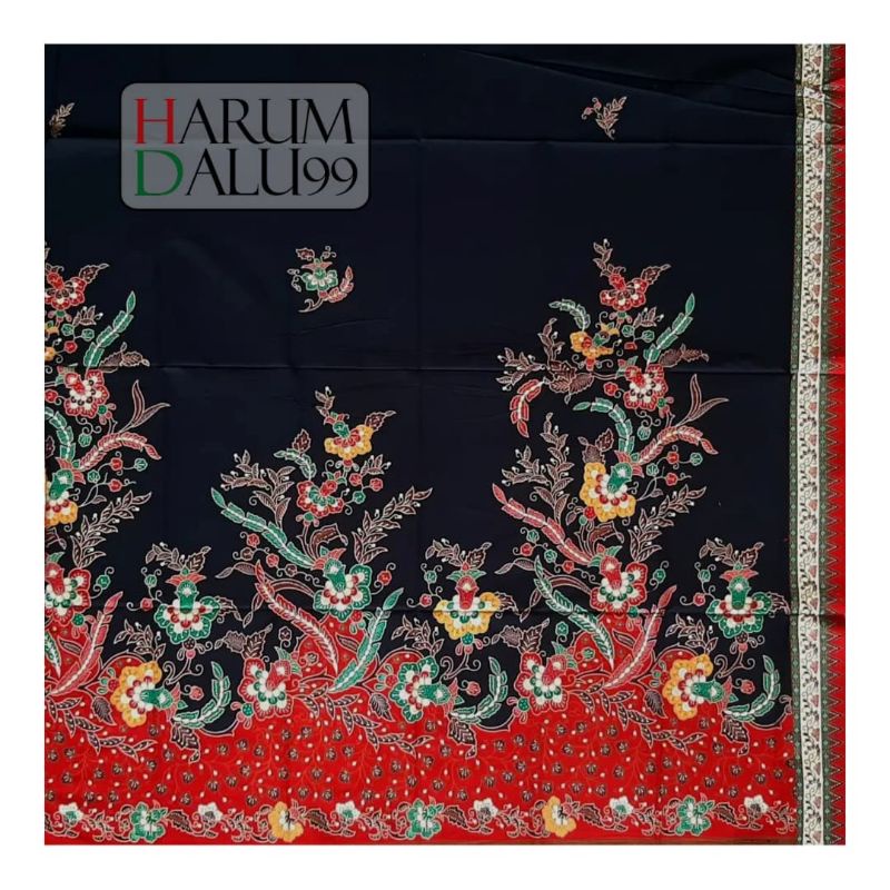 Jual Kain Batik Hitam Manis Unggul Jaya motif bunga | Shopee Indonesia