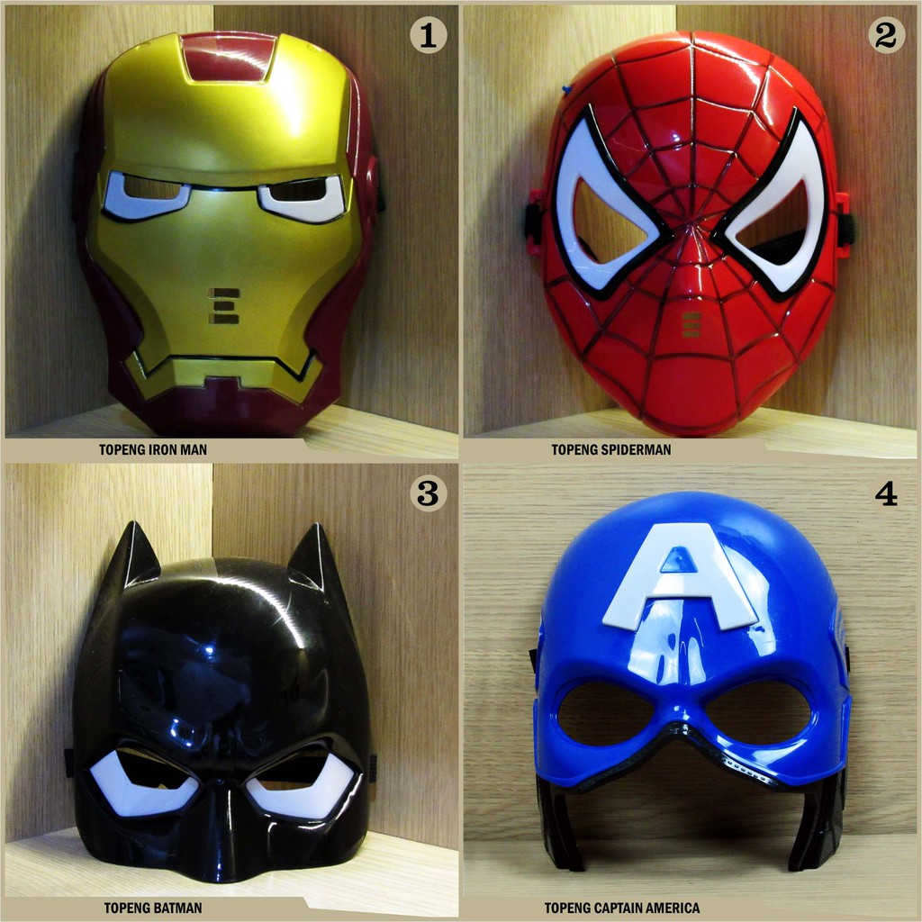 Jual Topeng nyala Avenger ron Man Deadpool War Machine Darth Vader ...
