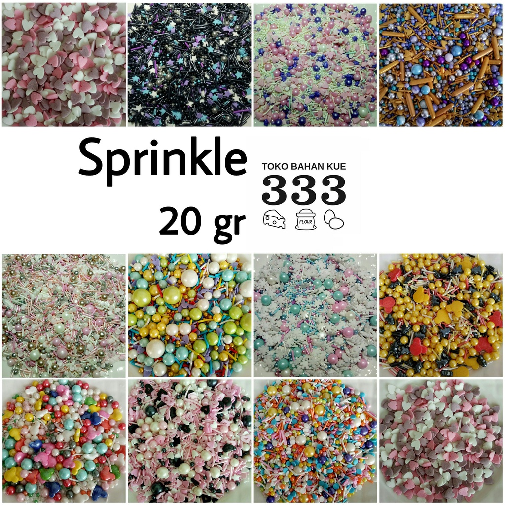 Jual [part 3] aneka sprinkle /springkel/ gula edible / hiasan kue (20gr ...