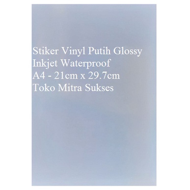 Jual Stiker Vinyl Putih Glossy Inkjet Waterproof A4 HARGA PER LEMBAR ...