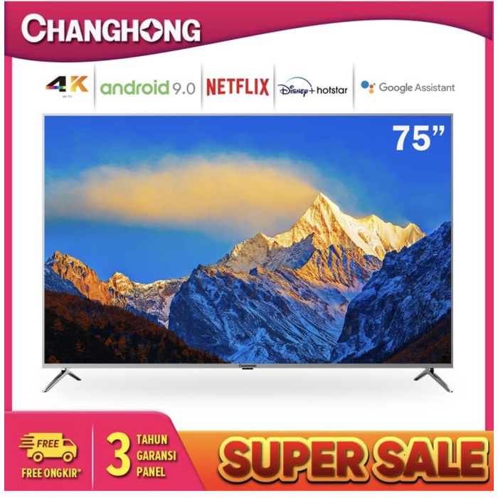 Jual CHANGHONG 75 INCH 4K UHD SMART TV DIGITAL LED TV U75H9 | Shopee ...