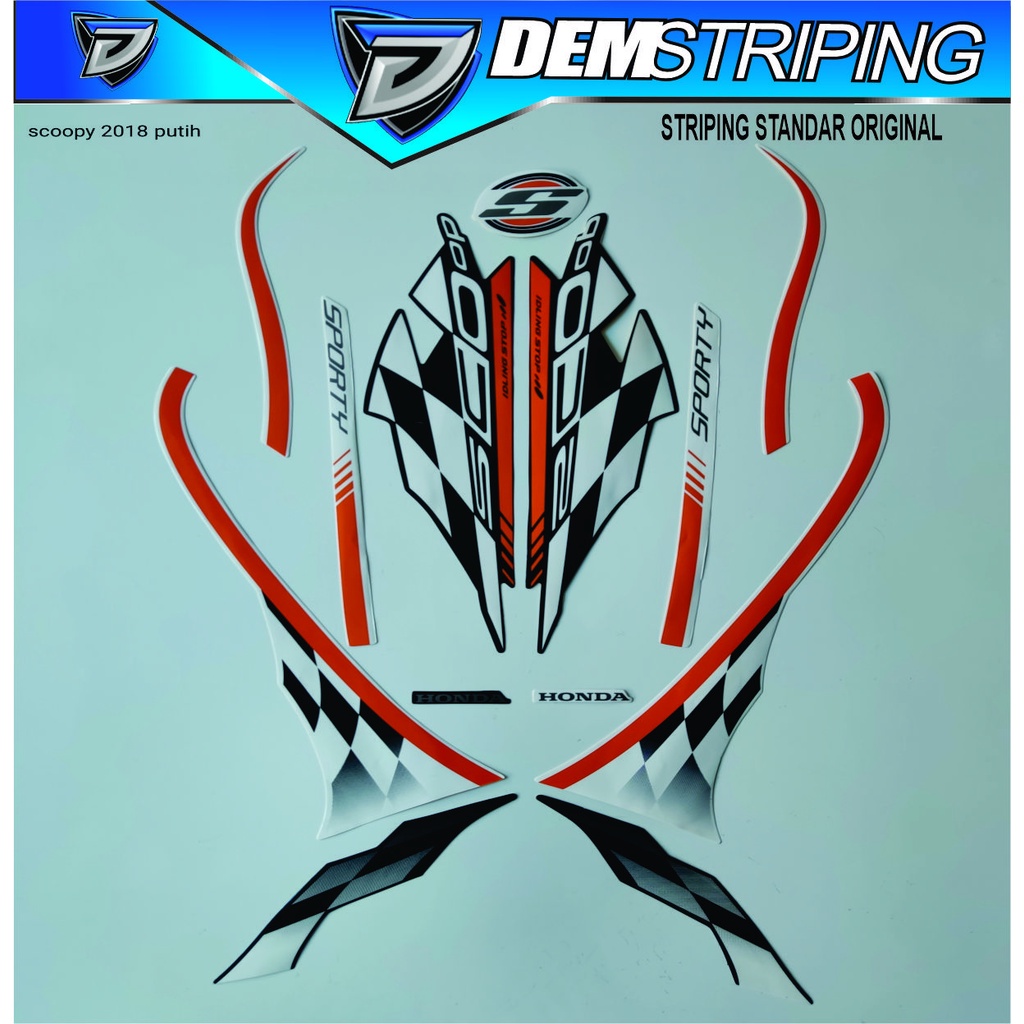 Jual Stiker Body Motor Standar Original Scoopy 2018 Putih | Shopee ...