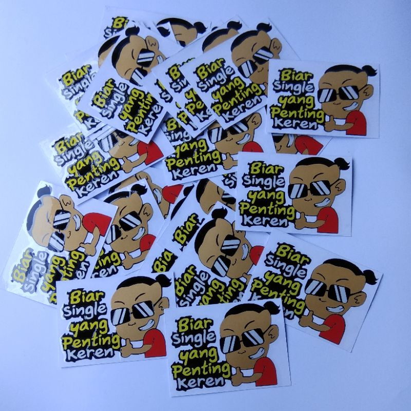 Jual Sticker Cutting Tumpuk Biar Single Yang Penting Keren | Shopee ...