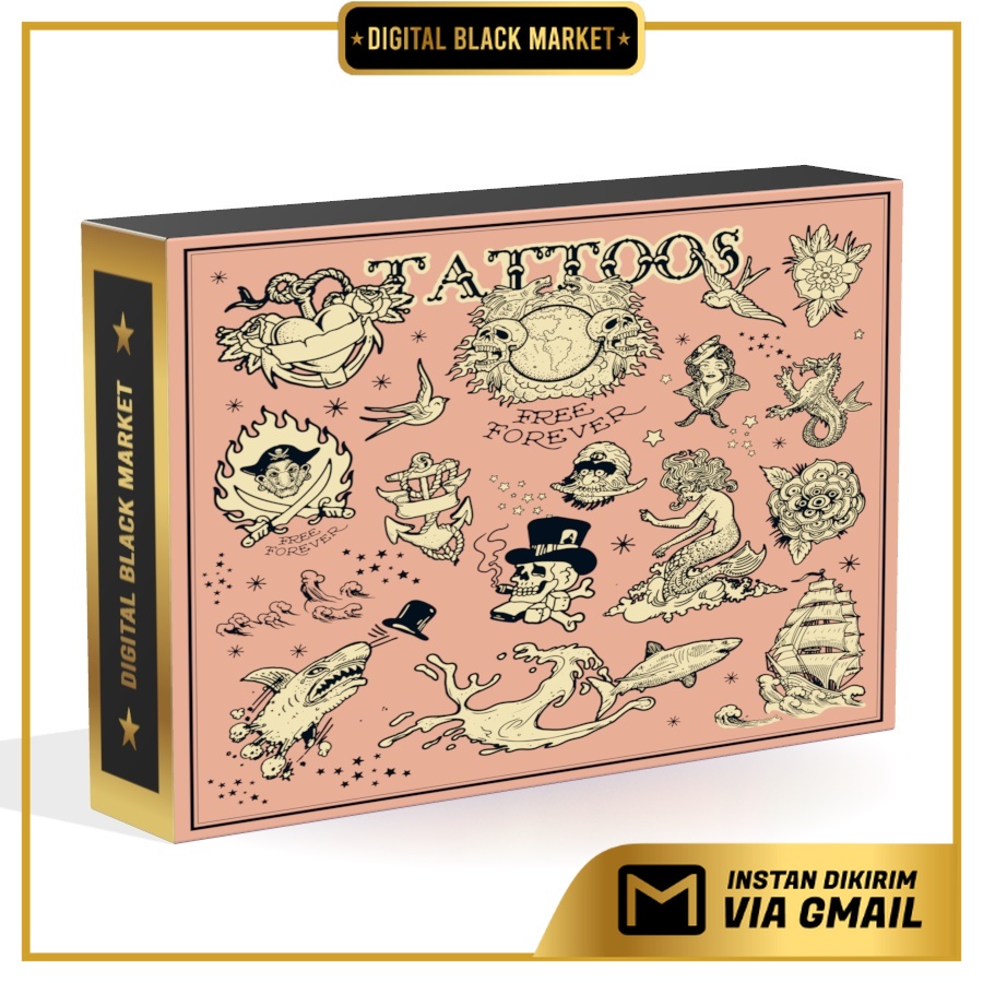 Jual ID27514 - Old School Tattoo Emblems Vector Set | Koleksi Emblem ...