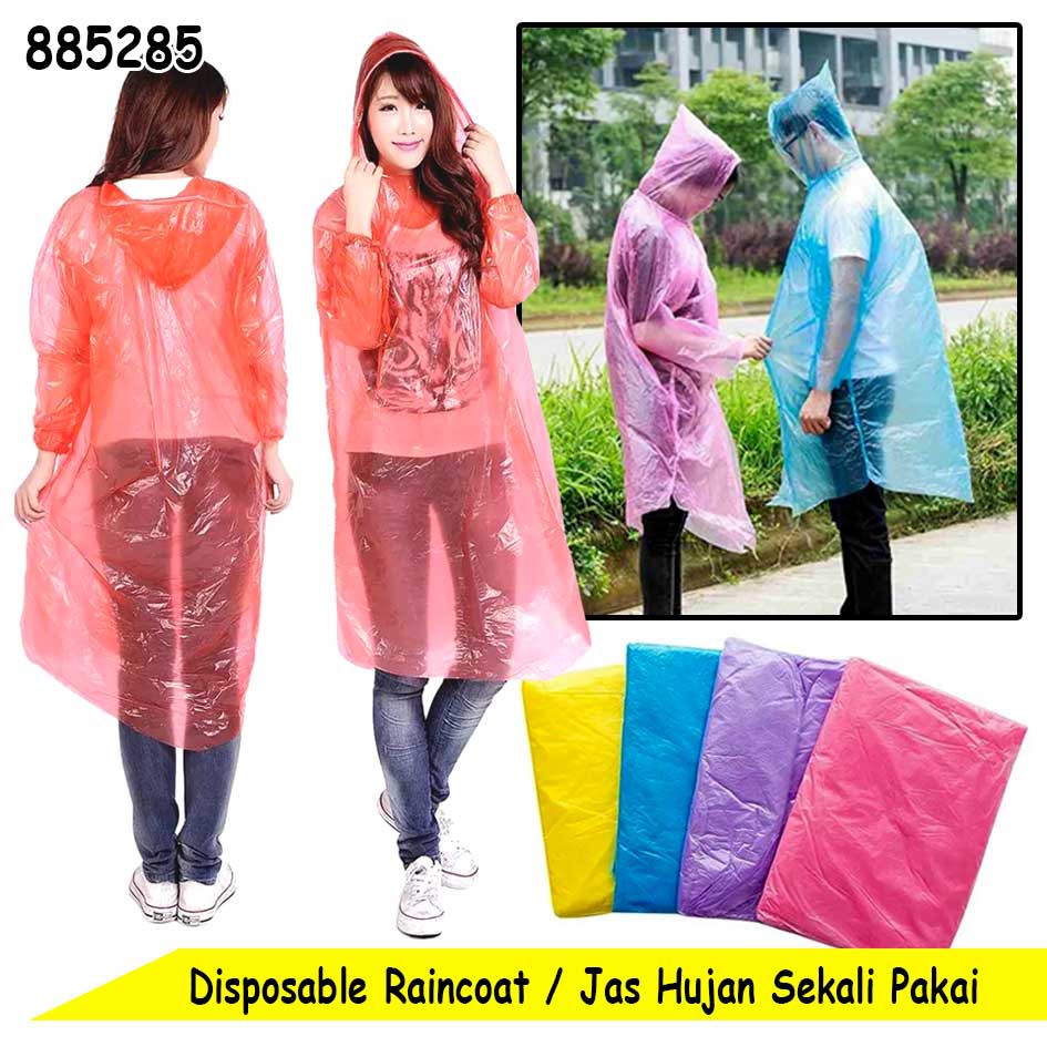 Jual Baju Hujan Plastik Transparant Sekali Pakai Jas Hujan Disposable ...