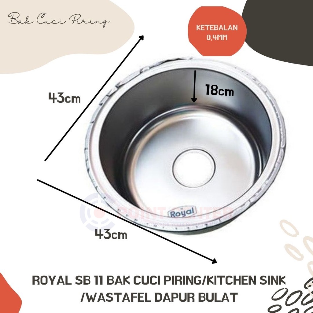 Jual TERMURAH ROYAL SB 11 KITCHEN SINK BAK CUCI PIRING BULAT | Shopee Indonesia