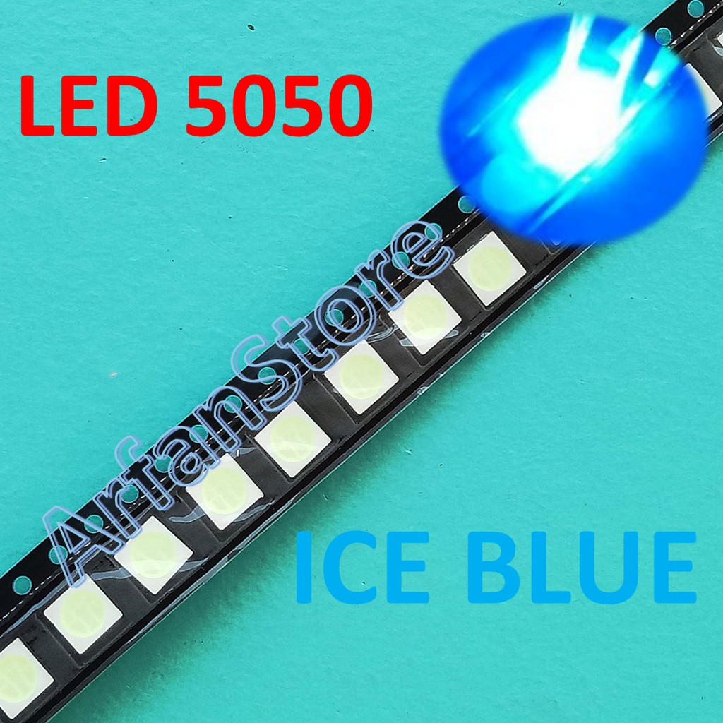 Jual SMD LED 5050 Ice Blue Sky Super Bright Warna Biru Muda | Shopee ...
