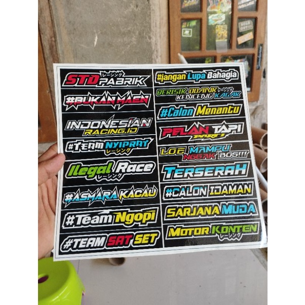 Jual Stiker Pack Kata Kata Racing Viral Stiker Kata Kata Racing Terbaru ...