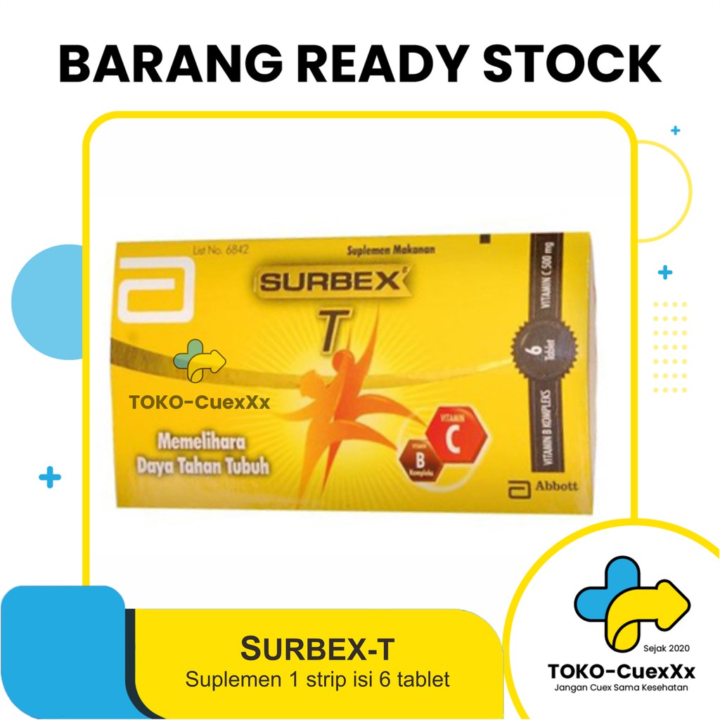Jual SURBEX T 1STRIP ISI 6TABLET SUPLEMEN MULTIVITAMIN DAYA TAHAN TUBUH ...