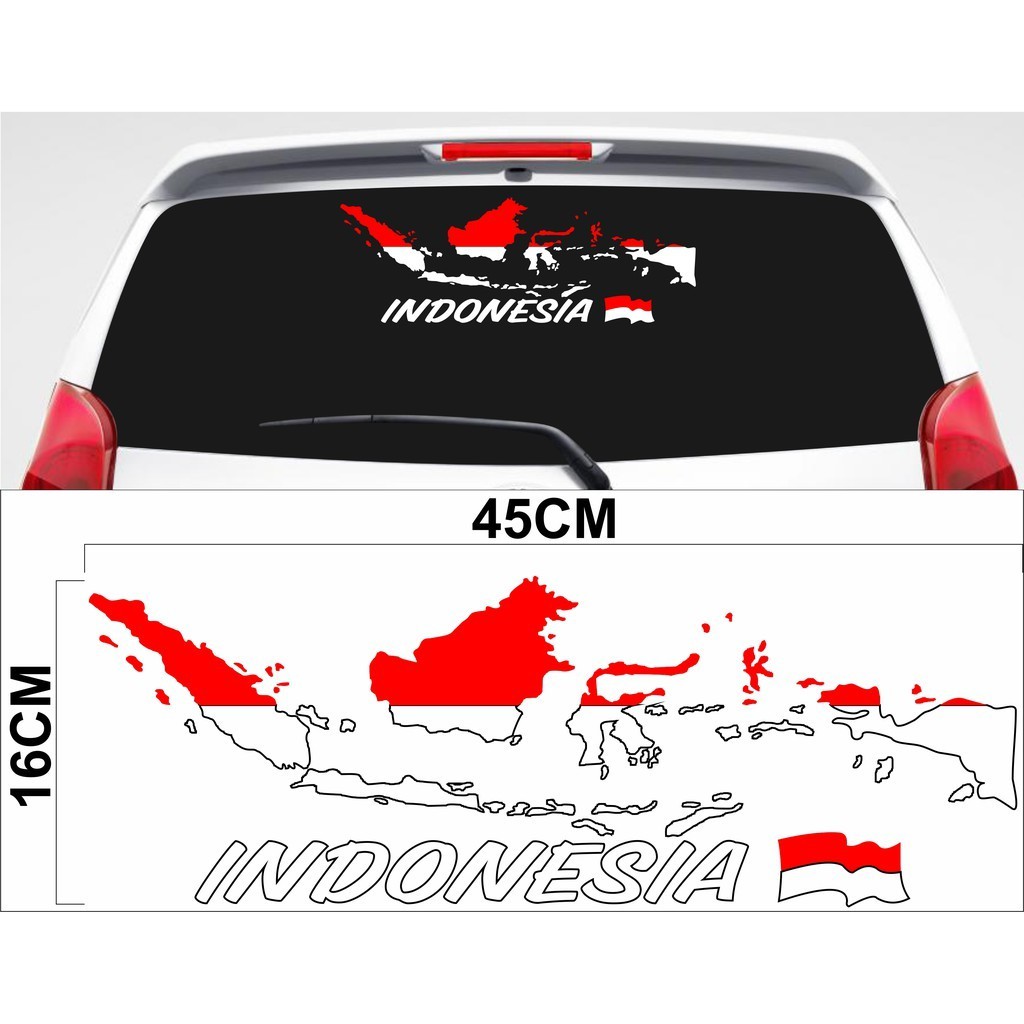 Jual Cutting sticker stiker kaca mobil peta indonesia map indonesia ...