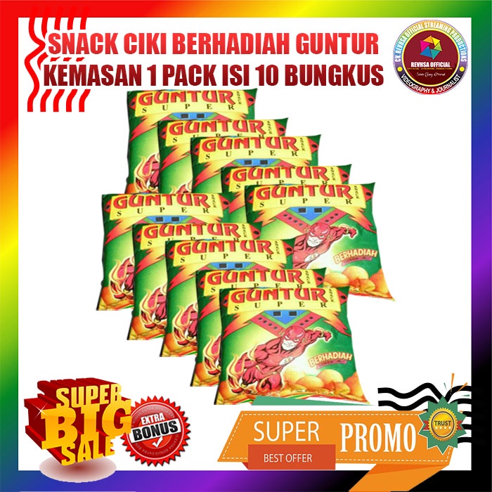 Jual Snack GUNTUR Berhadiah Kemasan 1 Pack isi 10 Bungkus jadul ...