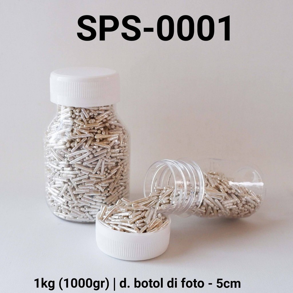 Jual SPS-0001 Sprinkles sprinkle sprinkel 1kg 1 kg meses silver perak ...