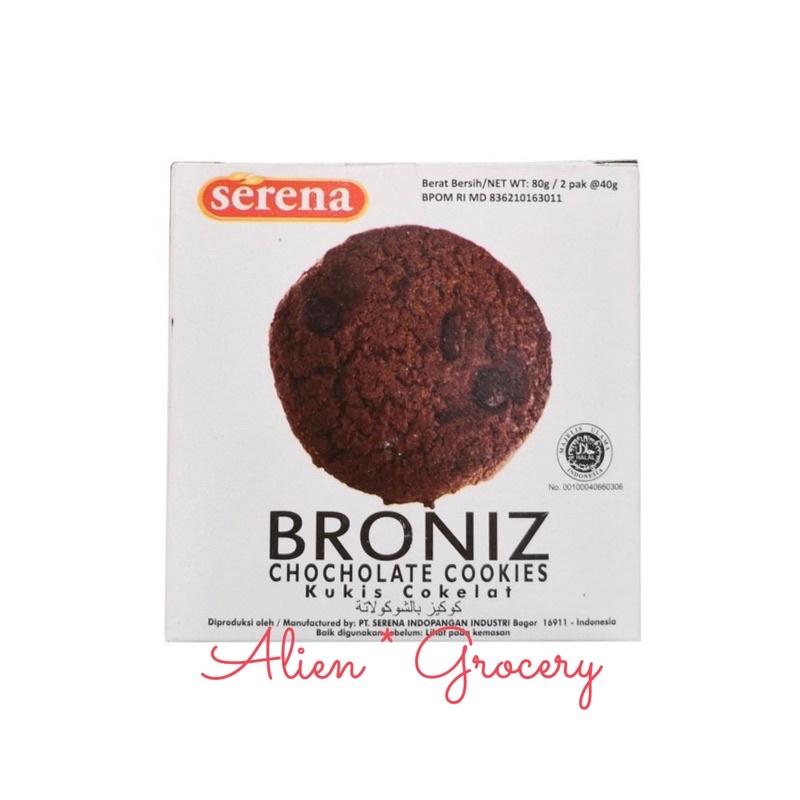 Jual Serena Monde Broniz Brownies Chocolate Cookies Choco Chips 80gr ...