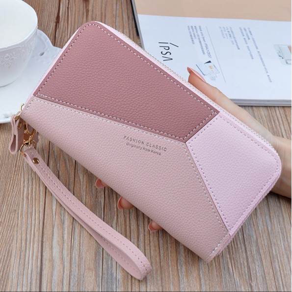 Jual DOMPET WANITA 2 RESLETING WA121P3 CORYTA PREMIUM KULIT PINK BESAR ...