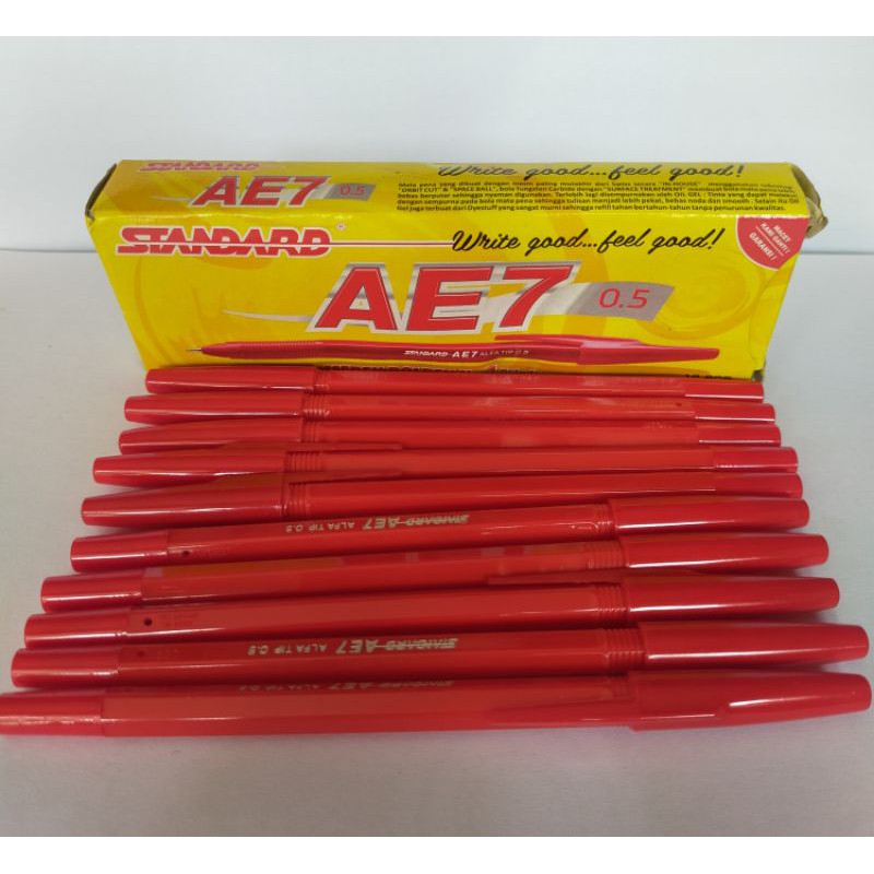 Jual Pulpen Standard AE7 warna merah ( per 1 pcs ) | Shopee Indonesia