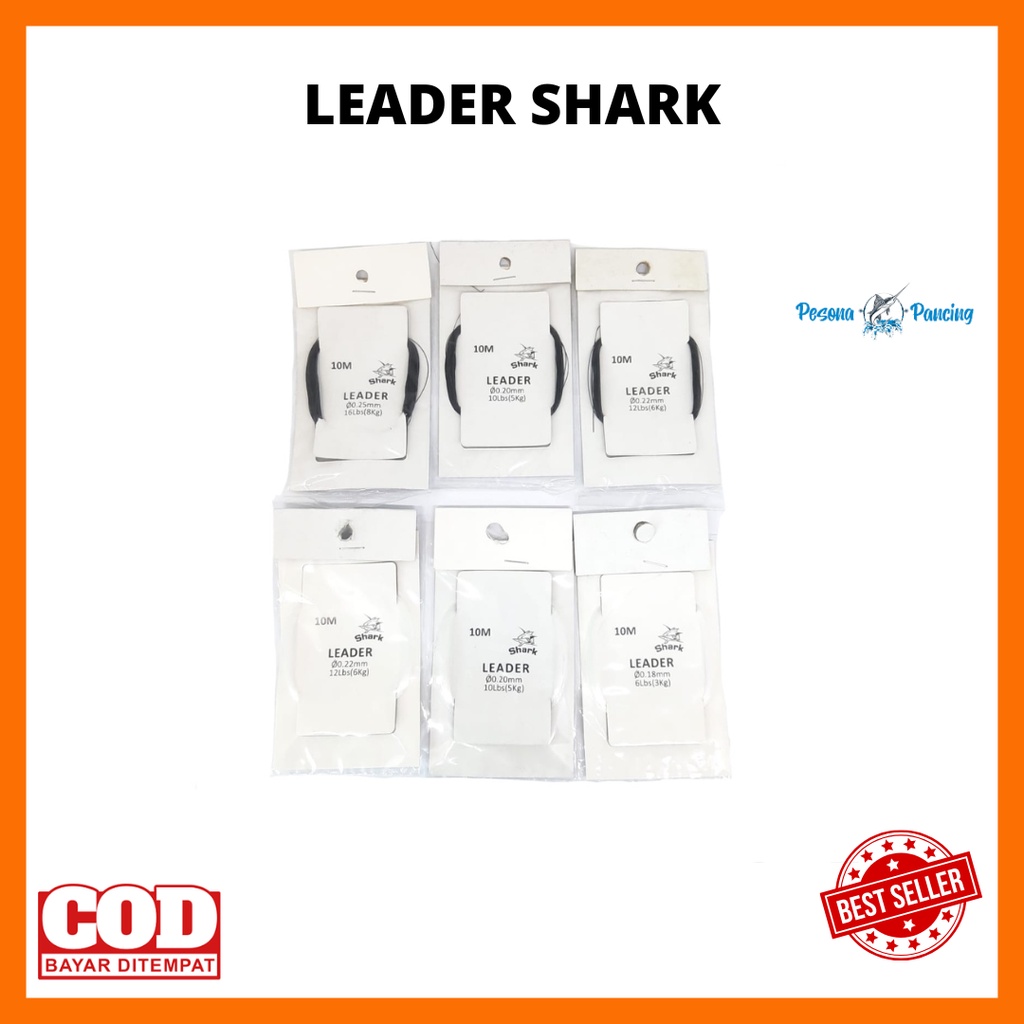 Jual Senar Pancing LEADER SHARK Untuk RAKITAN PANCING 10 M Warna CLEAR ...