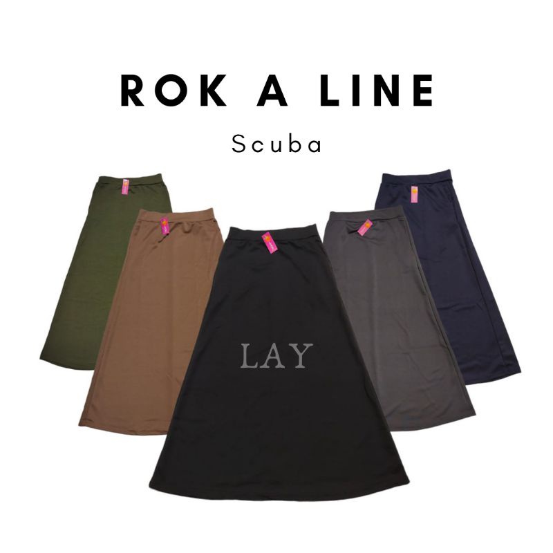 Jual Rok Kerja A Line Scuba Rok Scuba Rok kantor Rok wanita Kuliah ...