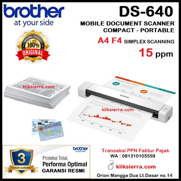 Jual Brother Ds-640 Compact Mobile Document Scanner Portable Id Scan ...