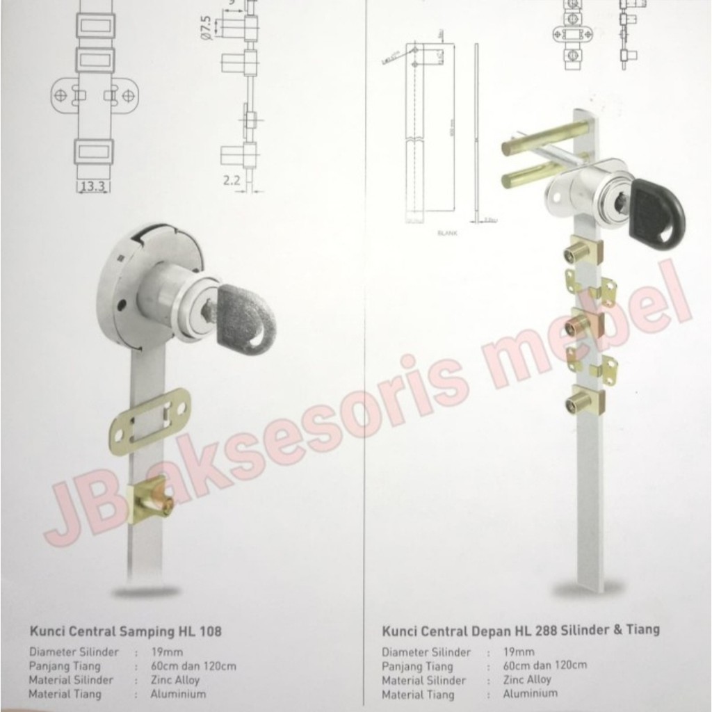Jual KUNCI LACI CENTRAL SENTRAL LOCK SAMPING HUBEN (KOMPLIT) | Shopee ...
