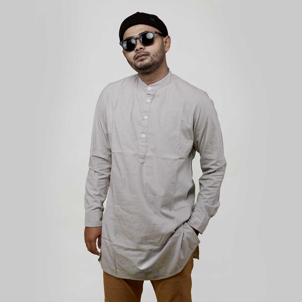 Jual KURTA KOKO BAJU MUSLIM GAMIS PRIA - ALBIDAYAH LIGHT GREY | Shopee ...