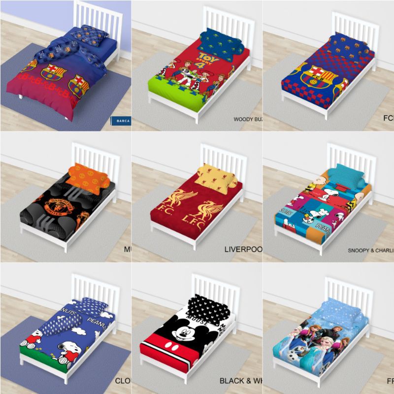 Jual HS SPREI 120X200 CALIFORNIA (CLOUDY,LIVERPOOL,BLACK&WHITE,MU 20 ...