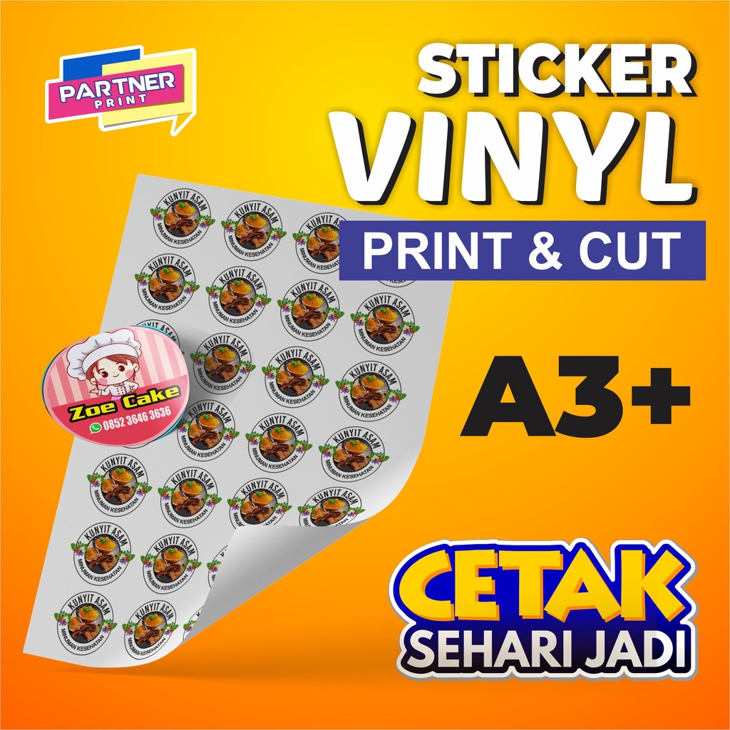 Jual CETAK STIKER LABEL VINYL KIS CUT / PRINT AND CUT | Shopee Indonesia