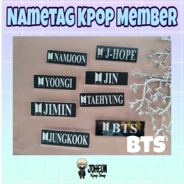 Jual Ready stock Nametag Papan Nama Kpop BTS EXO Blackpink NCT TXT ...
