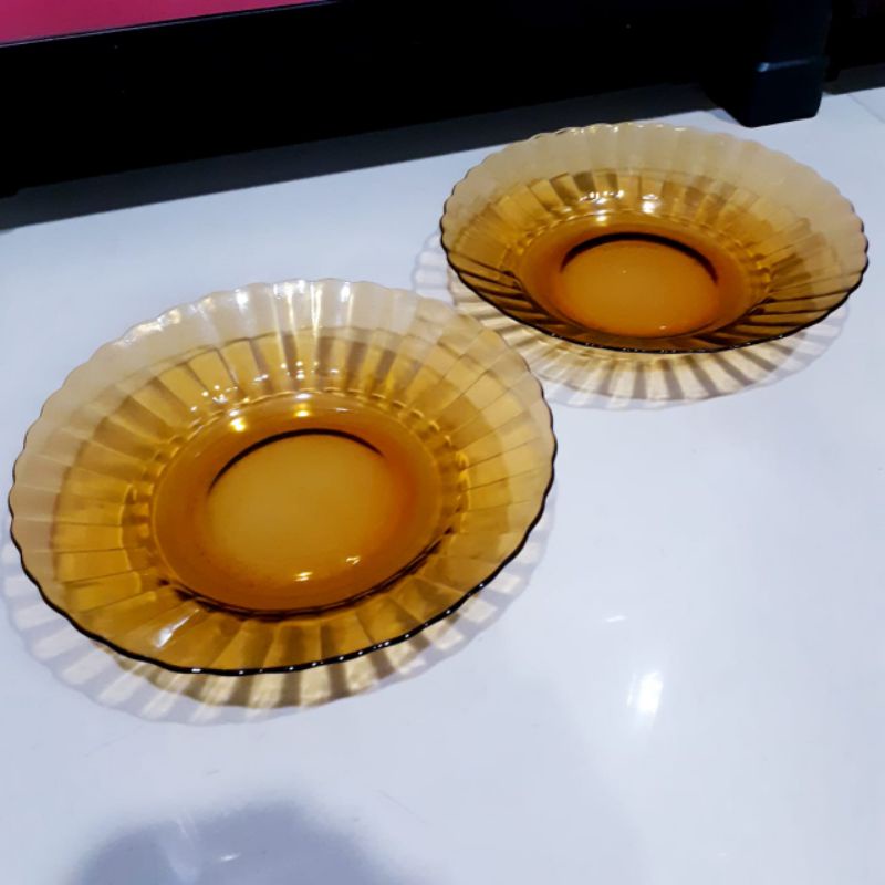 Jual Piring kaca 902 coklat/ piring kaca warna/ piring pesta/ piring ...