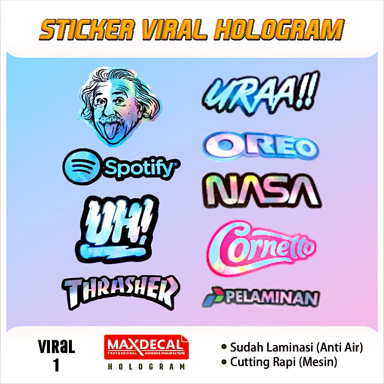 Jual STICKER TERLARIS VIRAL 1 HOLOGRAM | STICKER RACING | STICKER PACK ...