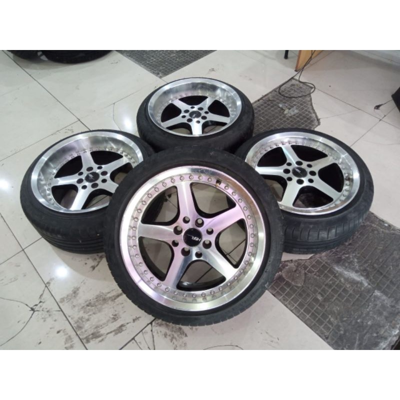 Jual Velg Racing Bekas Mobil Hsr Armbar R16 Lebar 7,5/8,5 Pcd 4x100/4x114 +Ban Accelera 195 45 ...