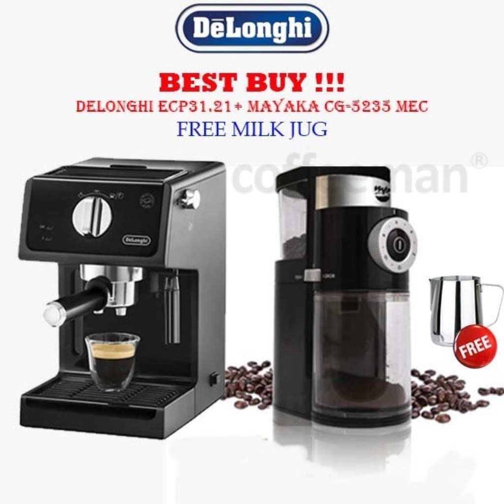 Jual Paket Delonghi ECP31.21 Mayaka Premium Coffee Espresso Mesin Kopi ...