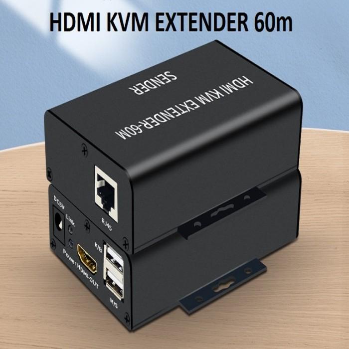 Jual HDMI KVM Extender 60m Full HD via Kabel LAN UTP Cat6 Keyboard ...