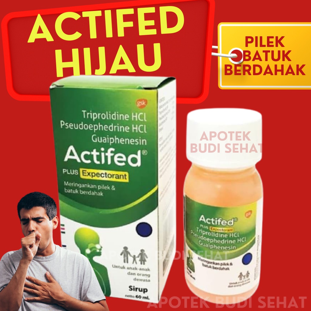 Jual Actifed Hijau Plus Expectorant Sirup 60 ml Actifed Pilek Actifed ...