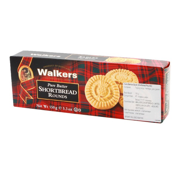 Jual WALKERS Pure Butter Shortbread Rounds Cookies 150gr | Shopee Indonesia