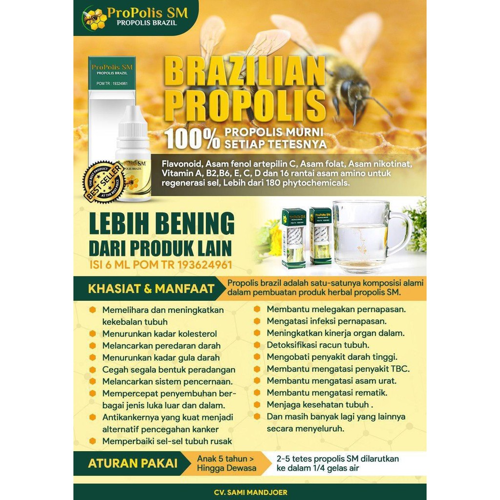 Jual Propolis Brazil SM 1BOX 7 Botol Obat Segala Jenis Penyakit Dalam ...