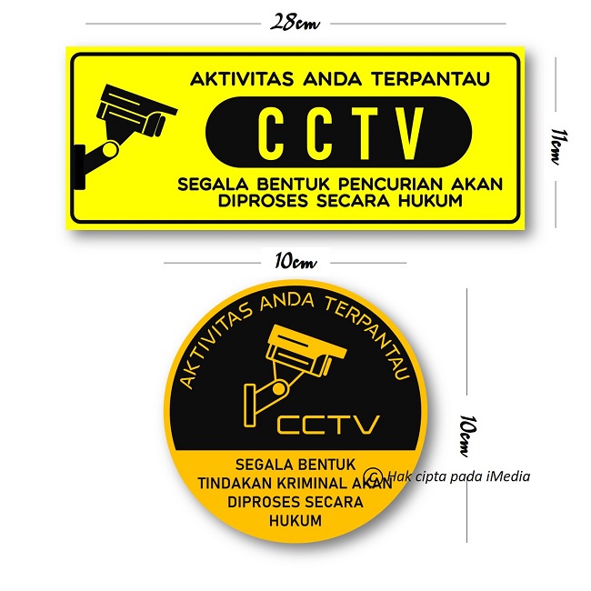 Jual STIKER CCTV | SIGN STICKER FOR CCTV CAMERA SECURITY | Shopee Indonesia