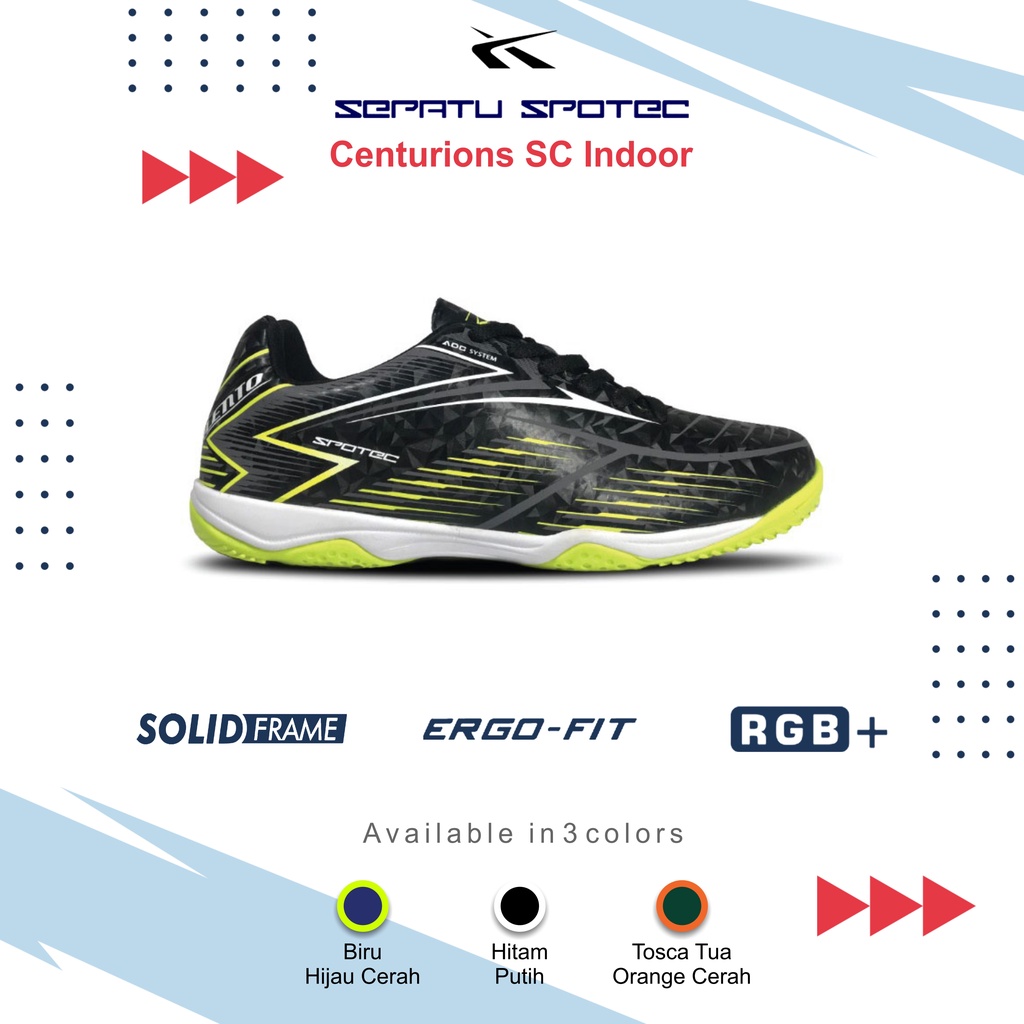 Jual SPOTEC Sepatu Futsal CENTURIONS INDOOR Hitam - Hijau Cerah ...