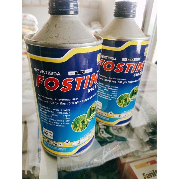 Jual FOSTIN 610EC /KLORPIRIFOS 550& SIPERMETRIN 60EC ORIGINAL 400ml ...