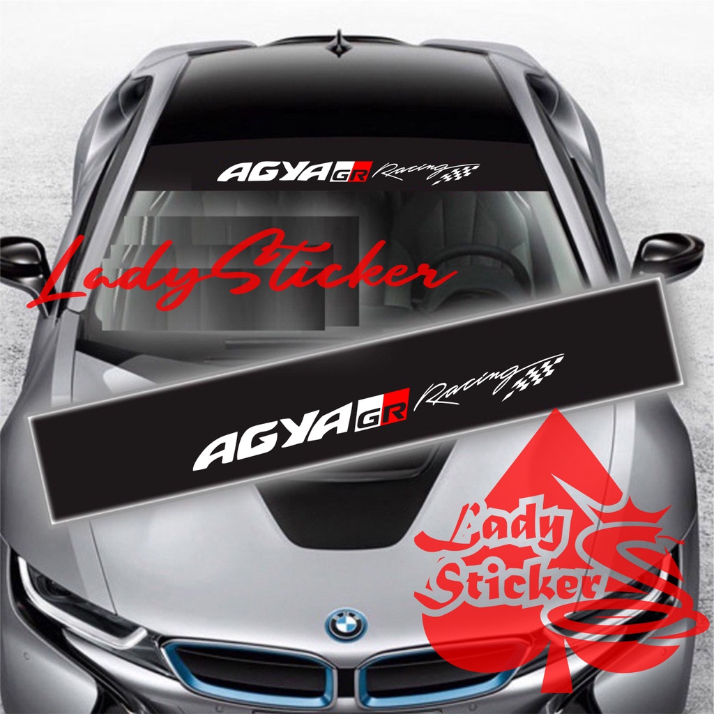Jual STICKER KACA AGYA GR RACING STICKER WINDSHIELD MOBIL TOYOTA AGYA ...