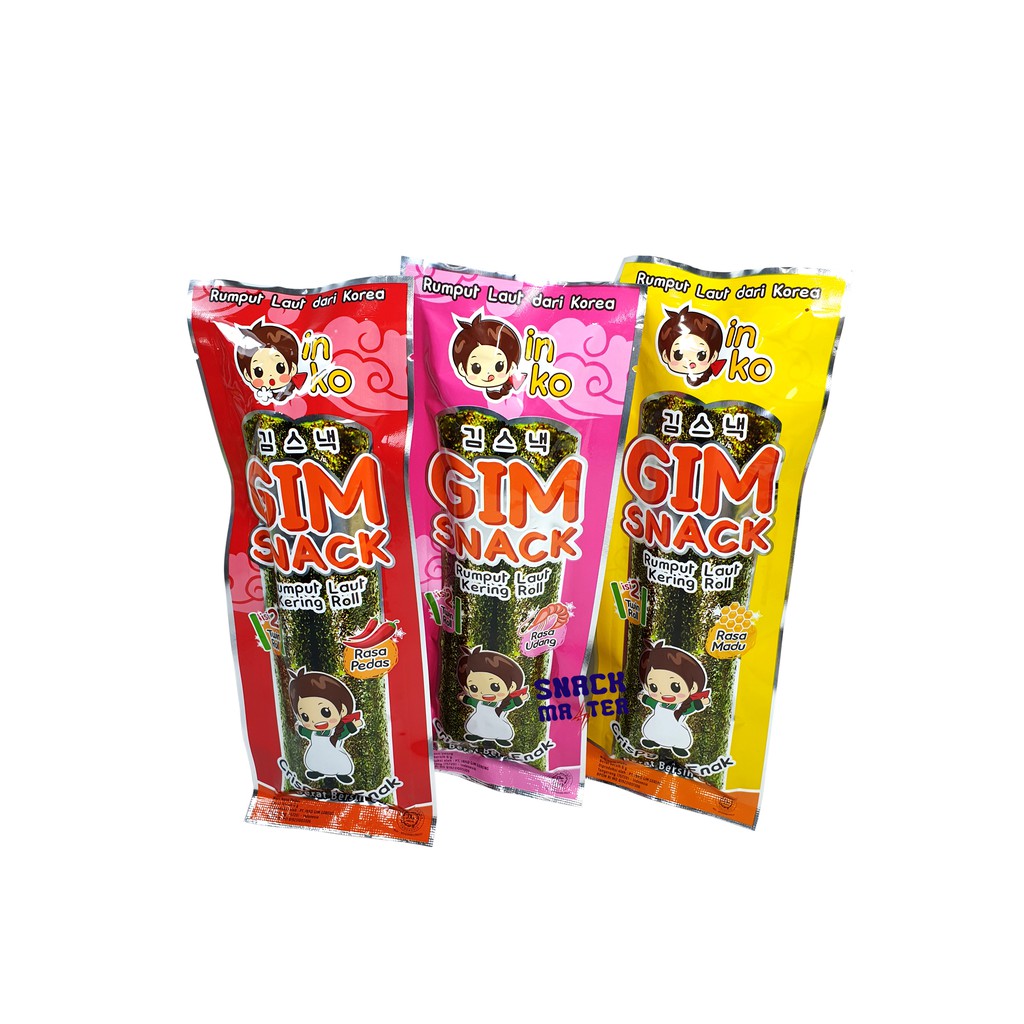 Jual In Ko Gim Snack Korean Seaweed Rumput Laut Kering Roll - Netto 6 ...