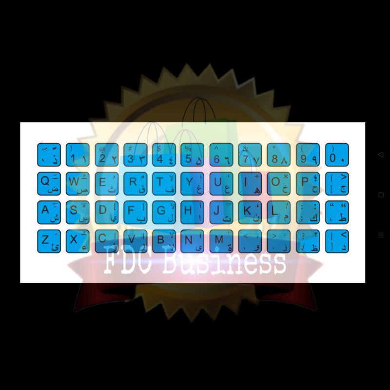 Jual sticker keyboard arabic+latin anti pudar waterproof lembaran ...