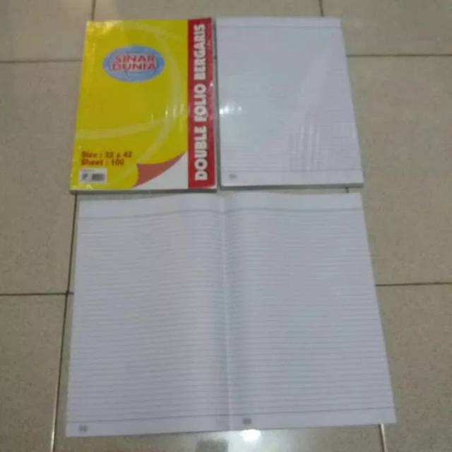 Jual Kertas Folio Bergaris isi 10 lembar SINAR DUNIA / Folio Garis SIDU ...