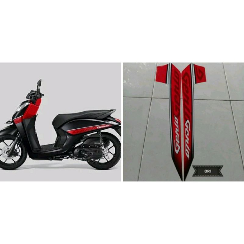 Jual striping honda genio cbs 2019 hitam merah | Shopee Indonesia