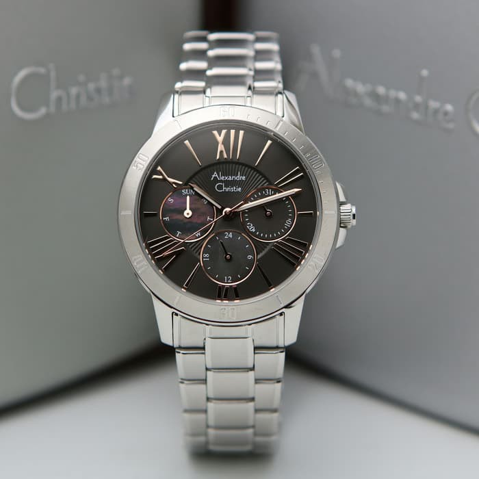 Jual JAM TANGAN WANITA ALEXANDRE CHRISTIE AC 2650 SILVER BLACK ORIGINAL ...
