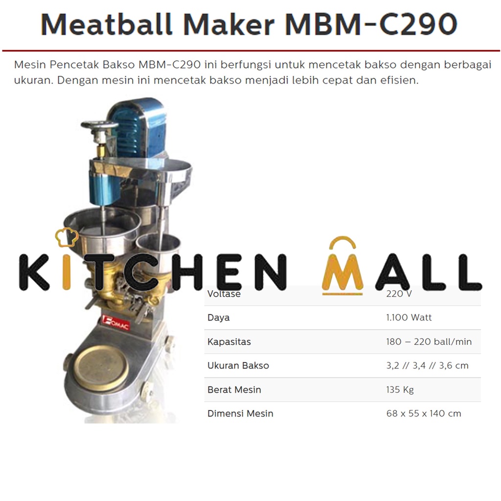 Jual FOMAC MBM-C290 Mesin Pencetak Bakso - Meat Balls Foaming | Shopee Indonesia