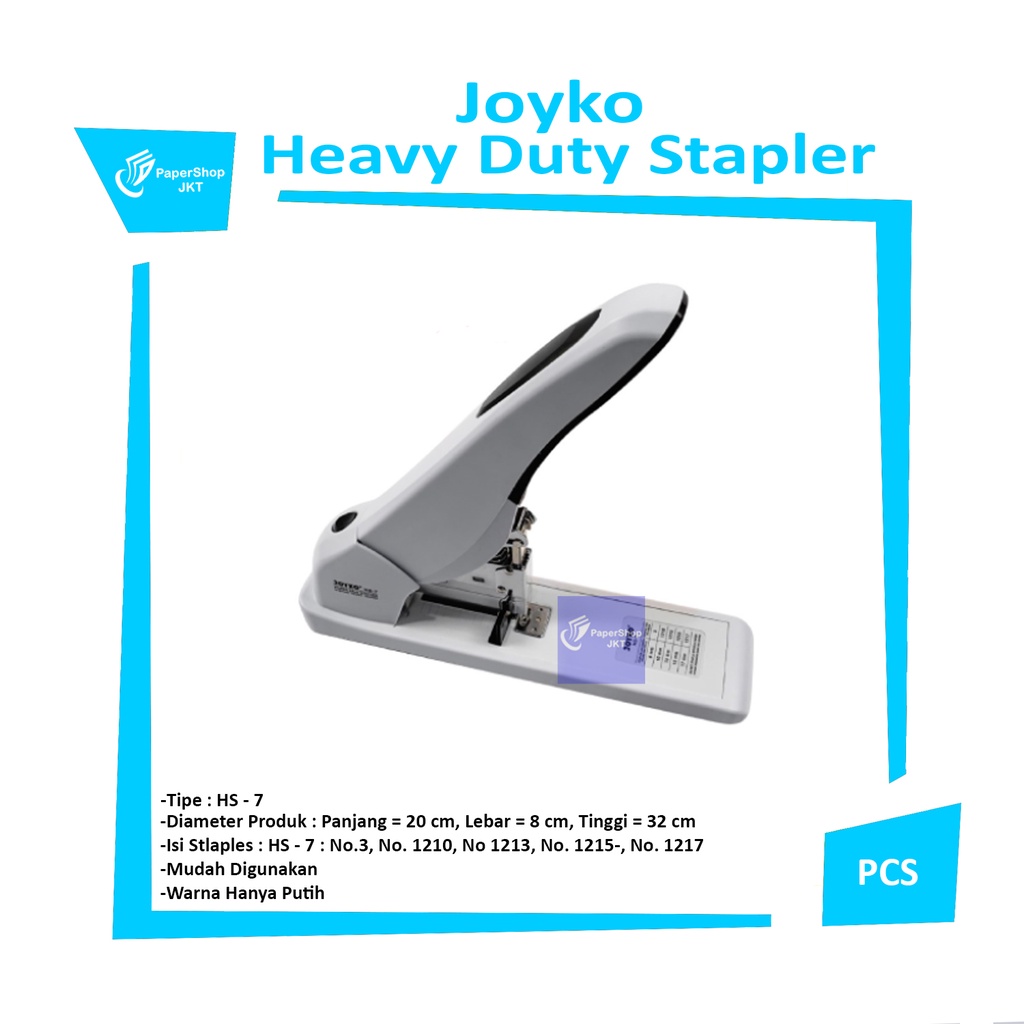 Jual JOYKO - Heavy Duty Stapler HS - 7 Cekrekan Besar HS - 7 - Pcs | Shopee Indonesia
